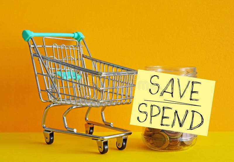 Save and Spend is Shown As the Business and Financial Concept Stock ...