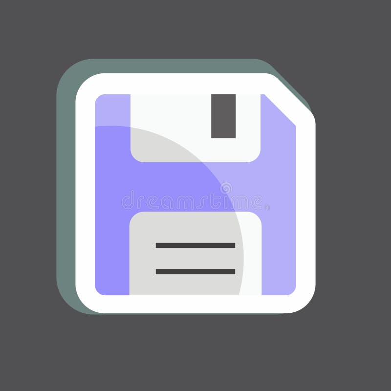 Save Sticker in Trendy Isolated on Black Background Stock Illustration ...