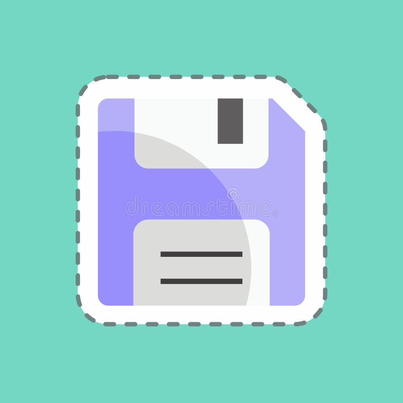 Save Sticker in Trendy Line Cut Isolated on Blue Background Stock ...