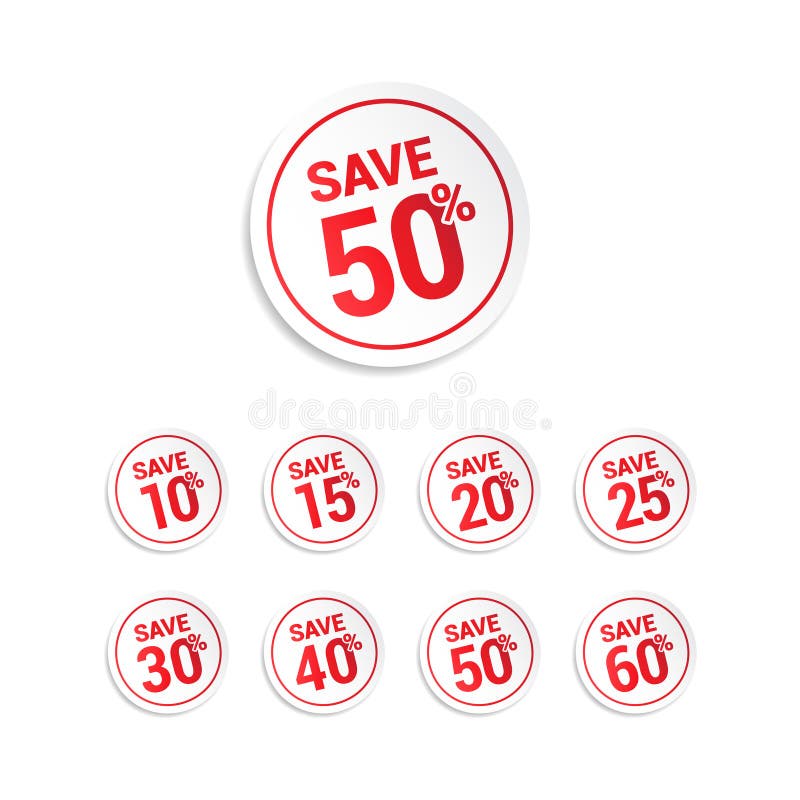 Save Stickers stock vector. Illustration of discount - 197133077
