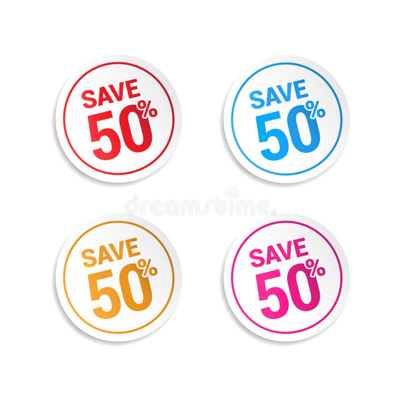 Save Stickers stock vector. Illustration of discount - 197133077