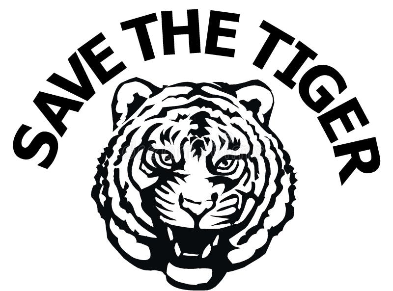 Save the tiger stock illustration. Illustration of decoration - 17701176