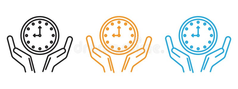 Save Time Icon Thin Line Illustration Set Stock Vector - Illustration ...