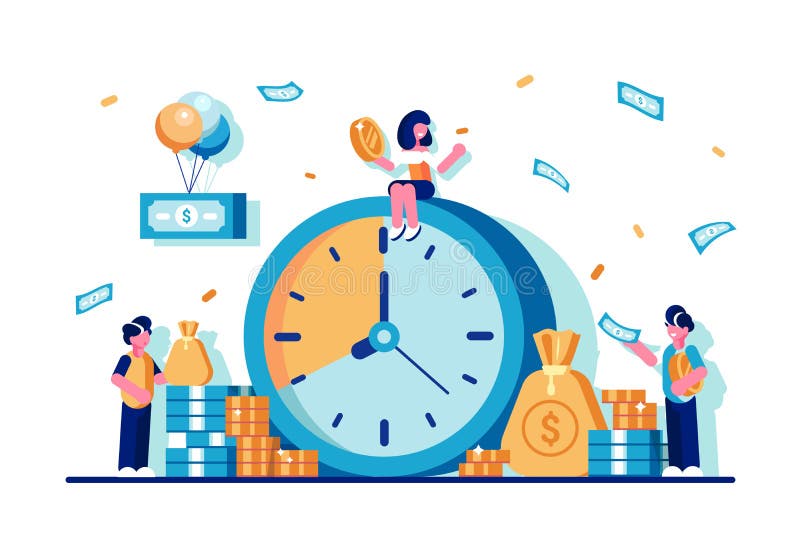 Concept Save Time, Money Saving Stock Vector - Illustration of ...