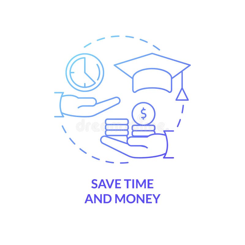 Save Time and Money Blue Gradient Concept Icon Stock Vector ...