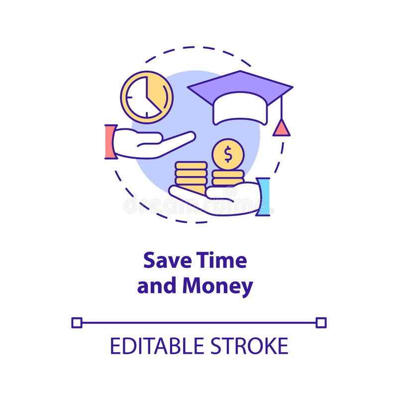 Save Time and Money Concept Icon Stock Vector - Illustration of ...