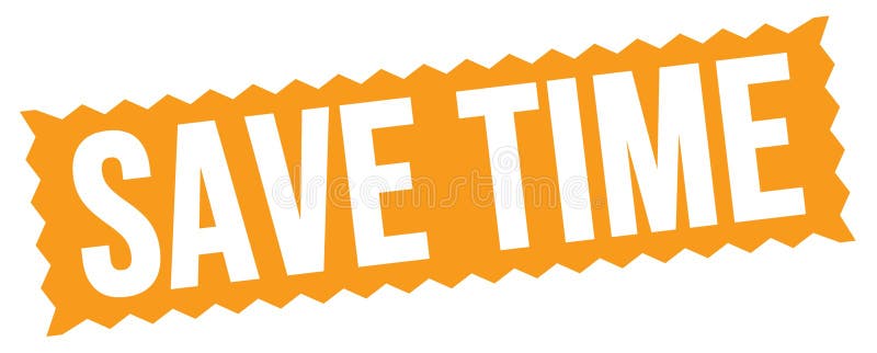 SAVE TIME Text Written on Orange Stamp Sign Stock Illustration ...
