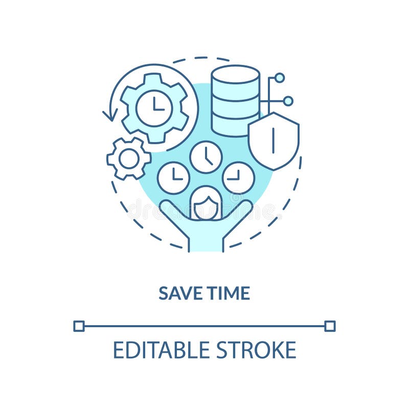Save Time Turquoise Concept Icon Stock Vector - Illustration of logo ...