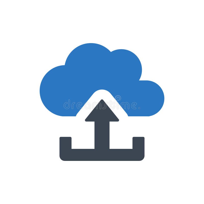 Cloud File Upload Icon stock vector. Illustration of storage - 120275002