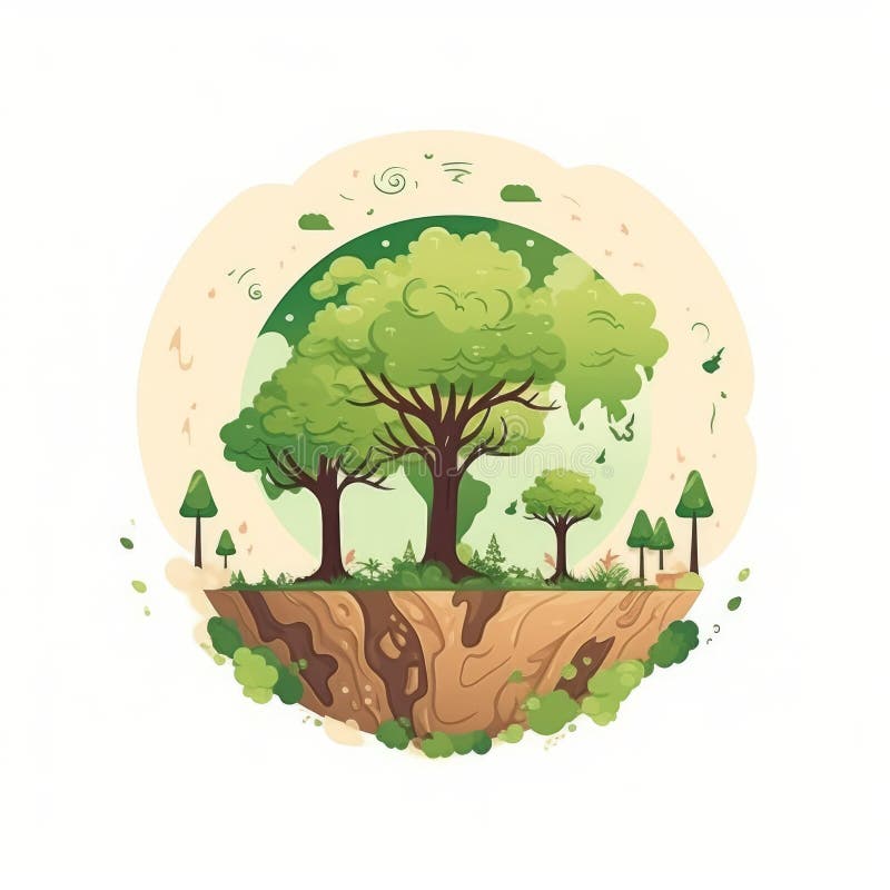 Save Tree Save Earth Icon Concept Generative AI Stock Illustration ...