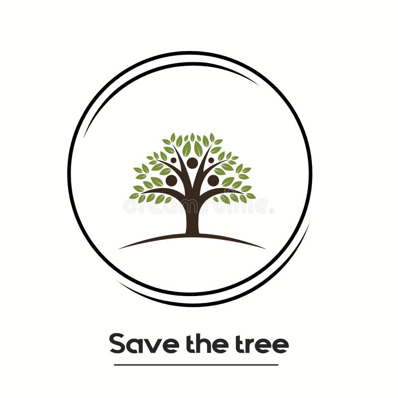 Save the tree logo stock illustration. Illustration of creating - 189115113