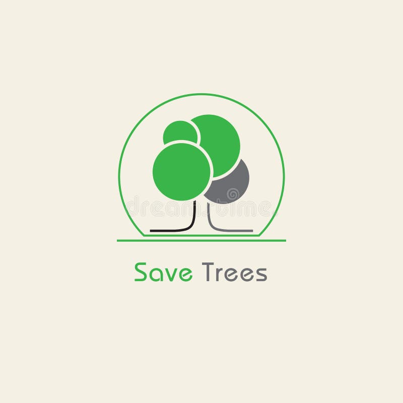 Save Tree Vector Icon. Logo Design Elements. Stock Vector ...
