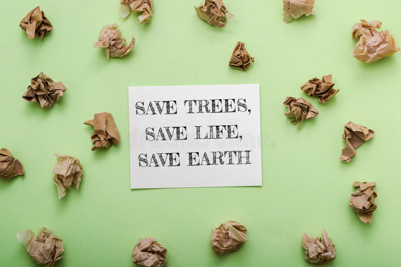 Save Trees, Save Life, Save Earth Stock Photo - Image of note, zero ...