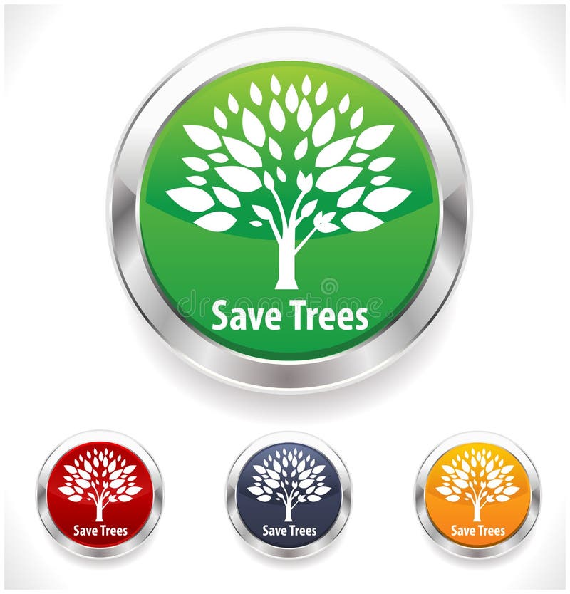 Save Trees and Save Nature Badge Background- Stock Vector ...