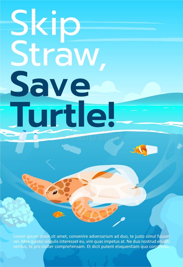 Save Turtle Brochure Template Stock Vector - Illustration of banner ...