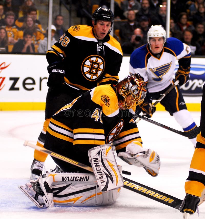 Tuukka Rask makes a save editorial stock image. Image of puck - 22373639