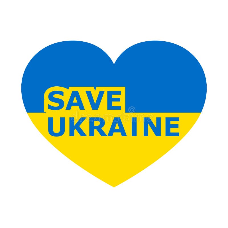 Save Ukraine. Flag of Ukraine and Heart Shape Stock Vector ...