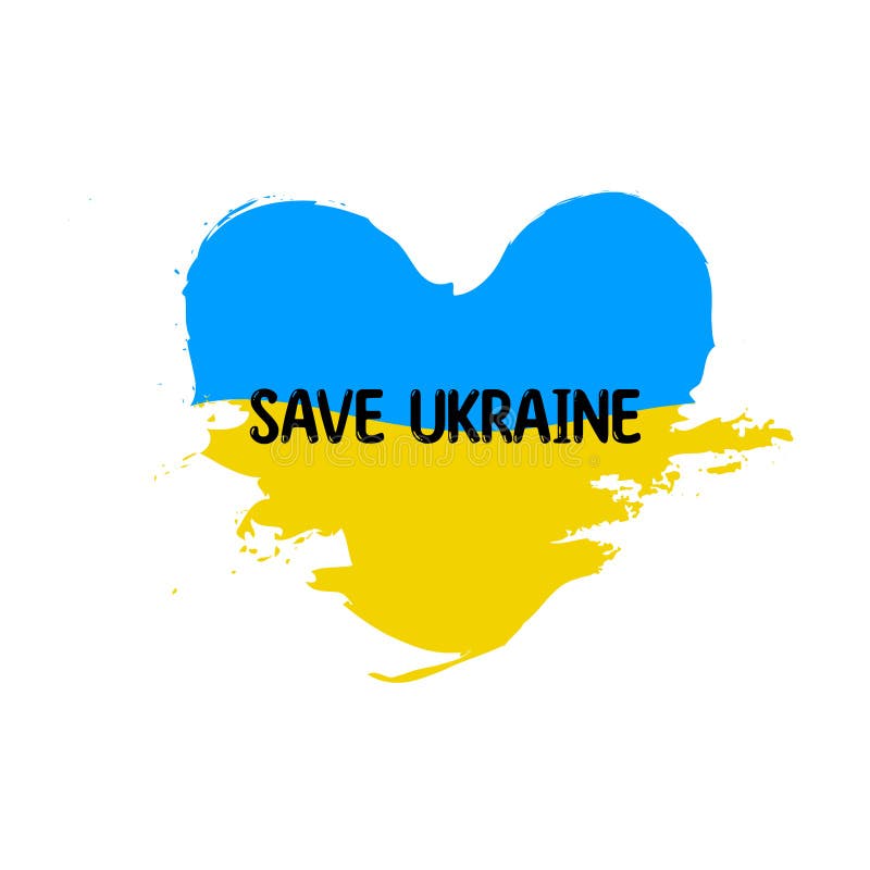 Save Ukraine, Ukraine Flag in a Heart Vector Illustration. Ukraine ...