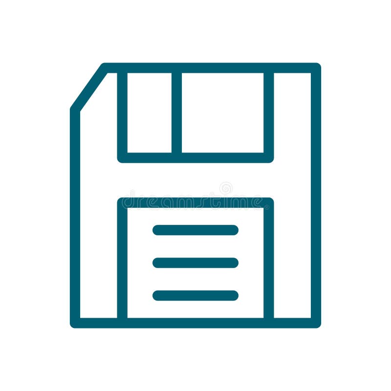 Diskette Concept Vector Linear Icon Isolated on Transparent Back Stock ...