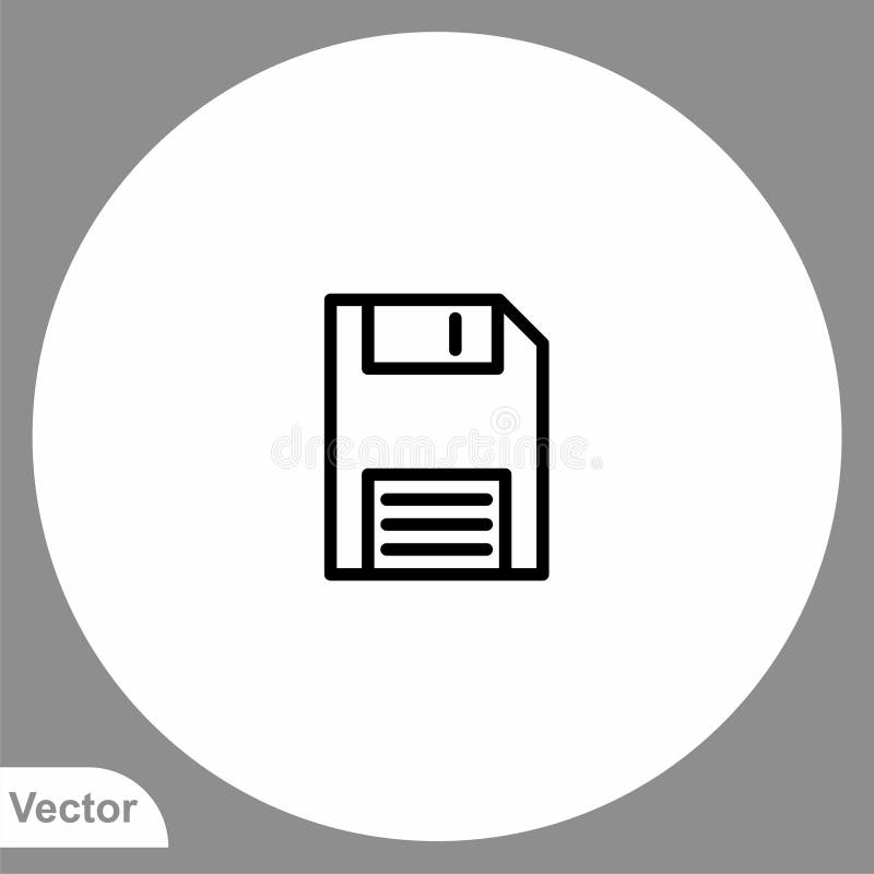 Save Vector Icon Sign Symbol Stock Vector - Illustration of line ...