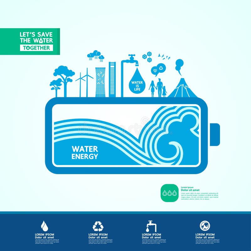 Save the Water for Green Ecology World Vector Illustration. Stock ...