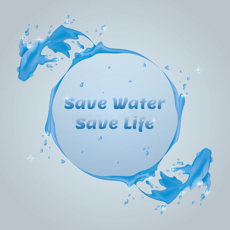 Save Water Background. Vector Illustration Decorative Design Stock ...