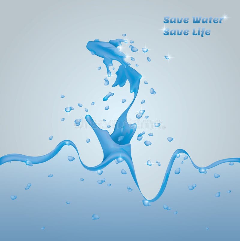 Save Water Background. Vector Illustration Decorative Design Stock ...