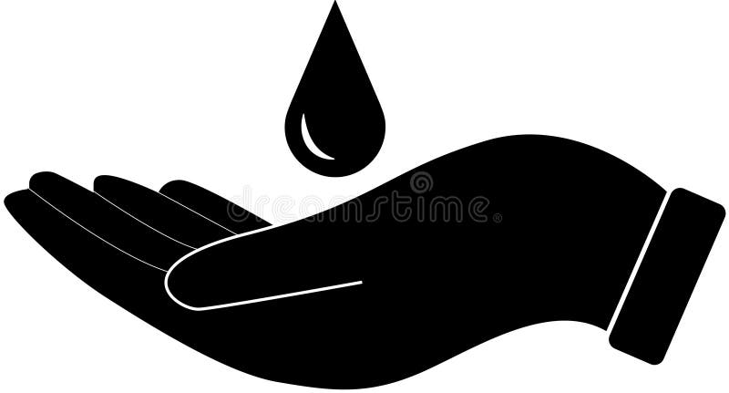 Save Water Color with Hand Symbol, Water Drop in Hand, Save Water ...