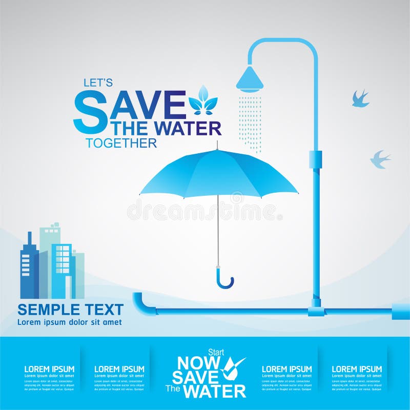 Save the Water Concept stock vector. Illustration of care - 62180297