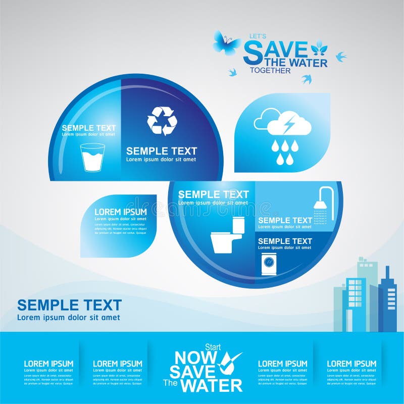 Save the Water Concept editorial photography. Illustration of icon ...