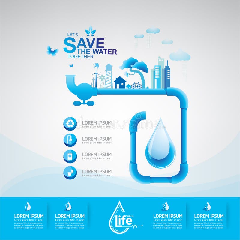 Save the Water Concept editorial photography. Illustration of river ...