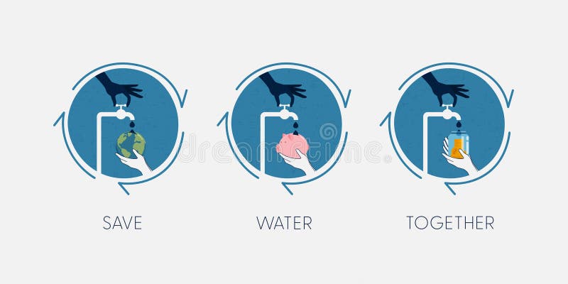 Save Water Concept. Hand Holding with Drop of Water. Sustainable ...