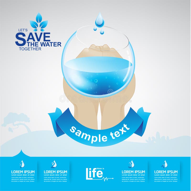Save the Water Vector Concept Save Life Stock Vector - Illustration of ...