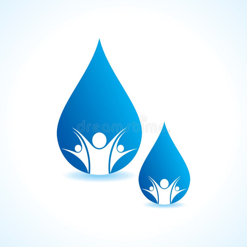 Save Water Sign Icon. Hand Holds Water Drop Symbol. Environmental ...