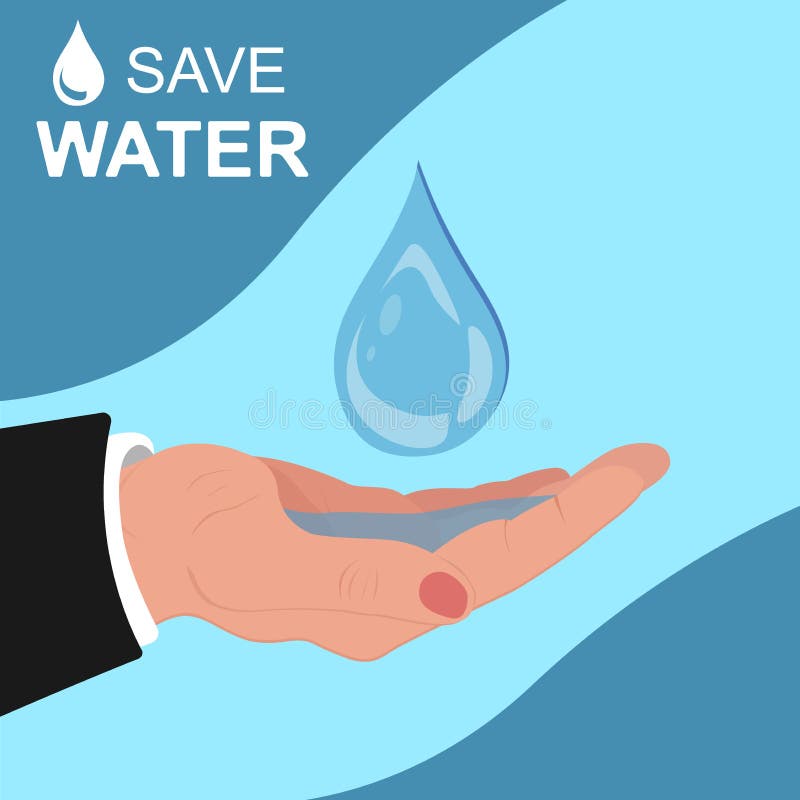 Save Water Concept, Template, Banner, Vector Illustration Stock Vector ...