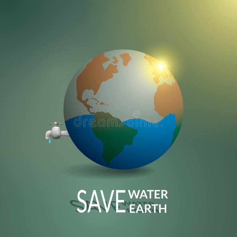 Save Water Concept. Vector Illustration Decorative Design Stock Vector ...