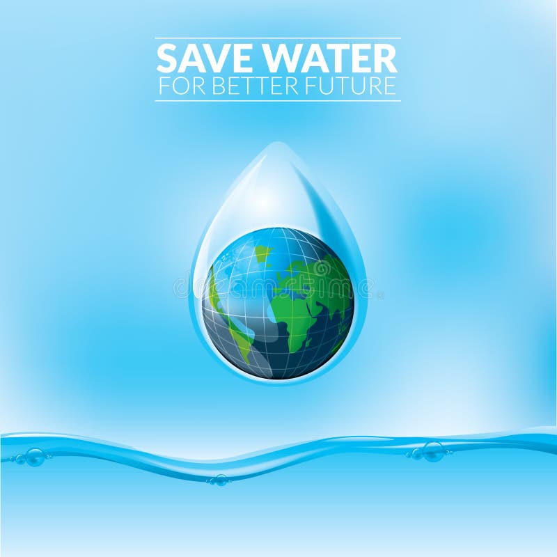 Save Water Concept. Vector Illustration Decorative Design Stock Vector ...