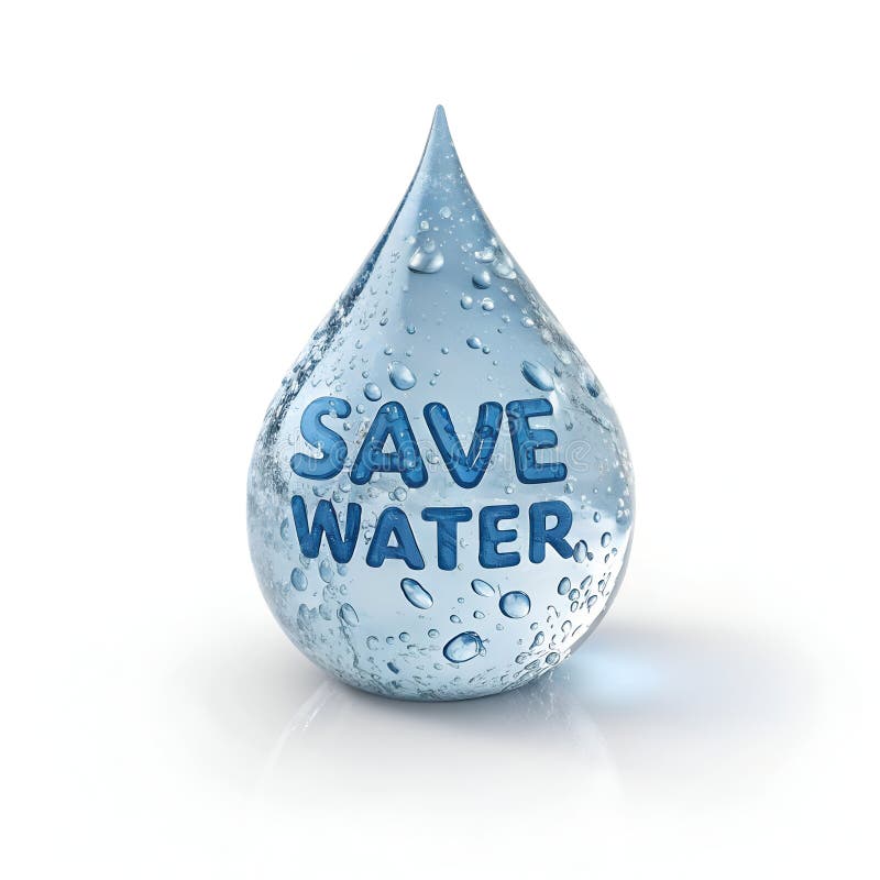 Save Water 3D Icon, Environmental Awareness and Water Conservation ...