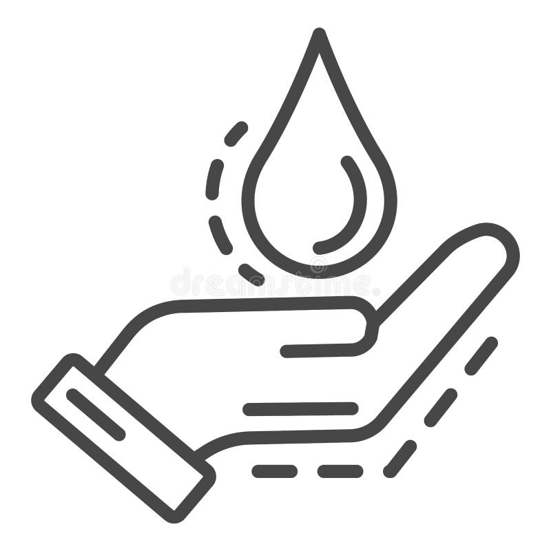 Hand Save Water Icon, Outline Style Stock Vector - Illustration of cool ...