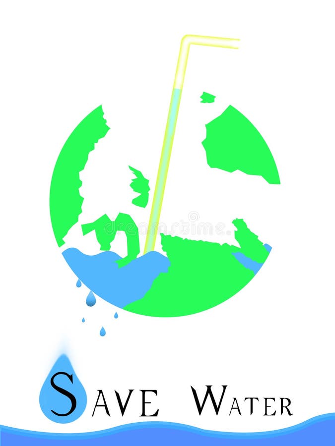 Save water save earth stock illustration. Illustration of poster ...
