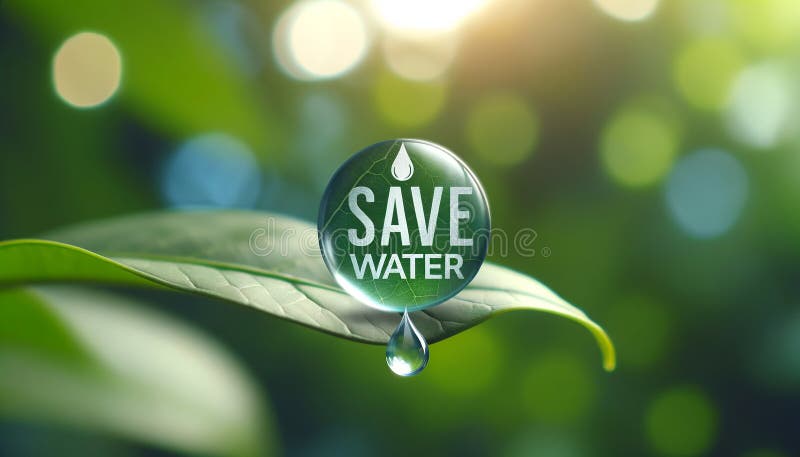 Save Water Eco Conservation Concept Stock Illustration - Illustration ...