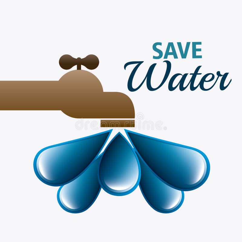 Save water ecology stock vector. Illustration of protect - 60508731
