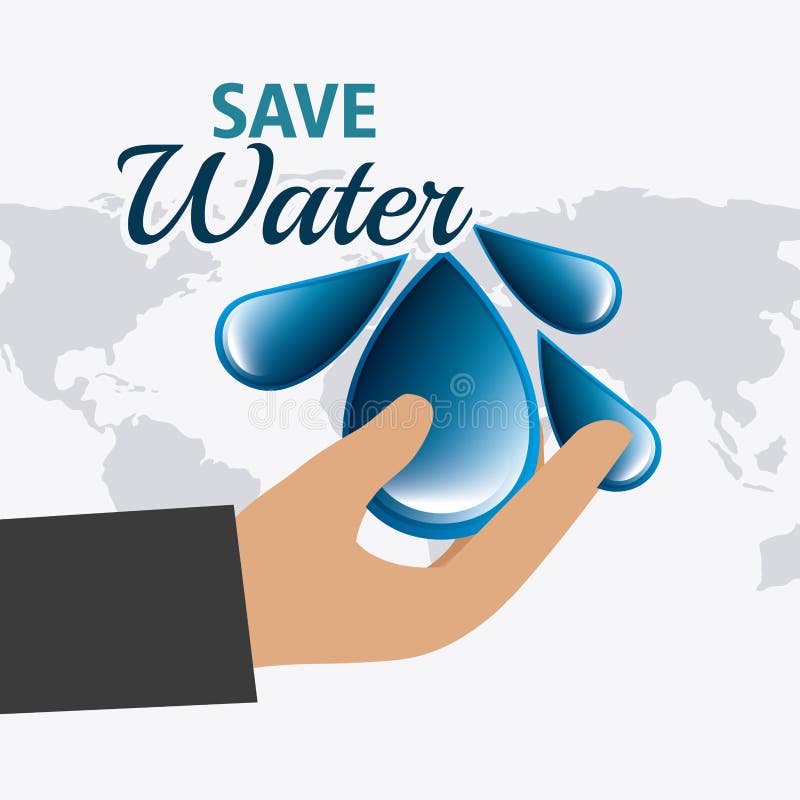 Save water ecology stock vector. Illustration of natural - 60871288