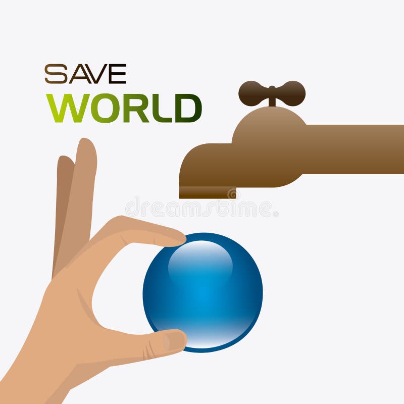 Save water ecology stock vector. Illustration of ecological - 60871365