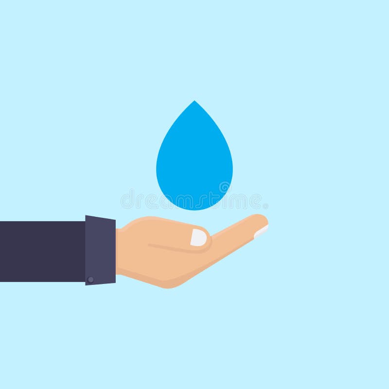 Save Water Flat Design Vector Illustration Stock Vector - Illustration ...