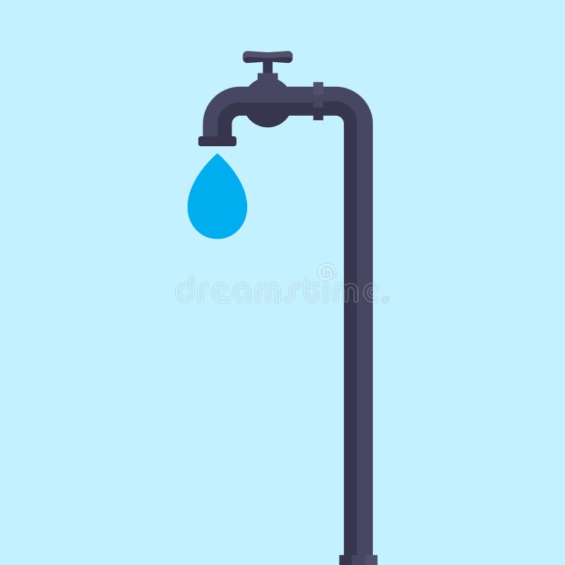 Save Water Flat Design Vector Illustration Stock Vector - Illustration ...