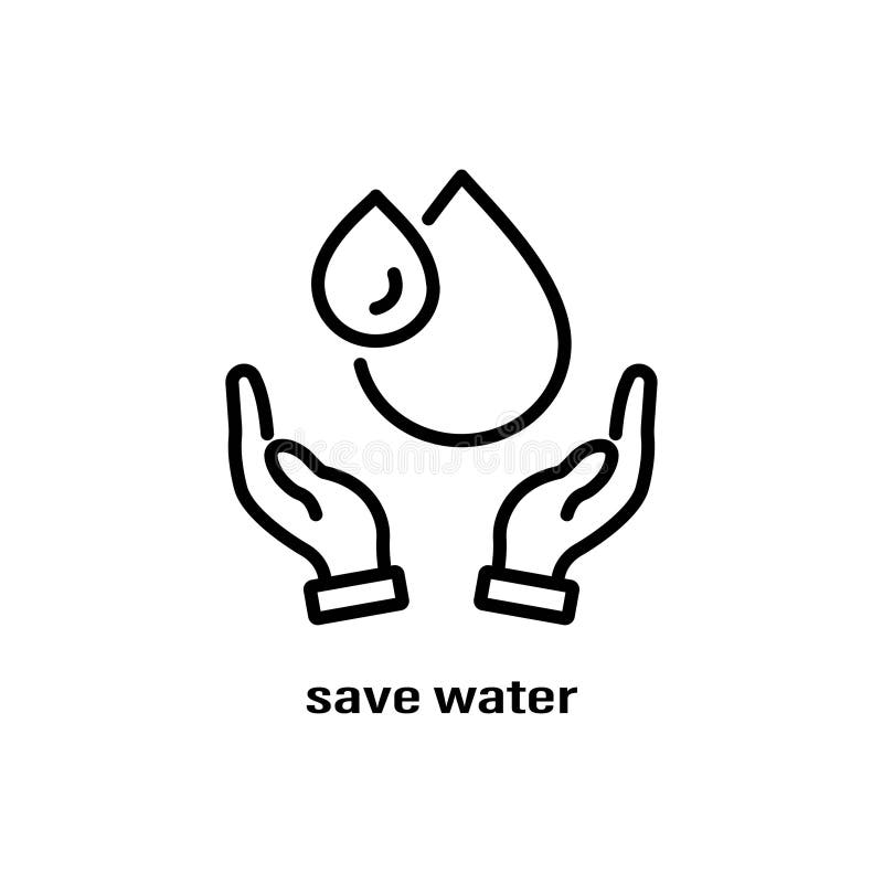 Save Water Icon. Thin Line Save Water, Ecology Icon from Ecology ...