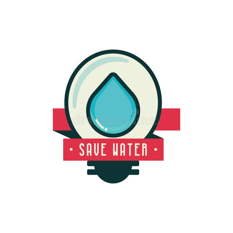 Save Water Icon. Vector Illustration Decorative Design Stock Vector ...