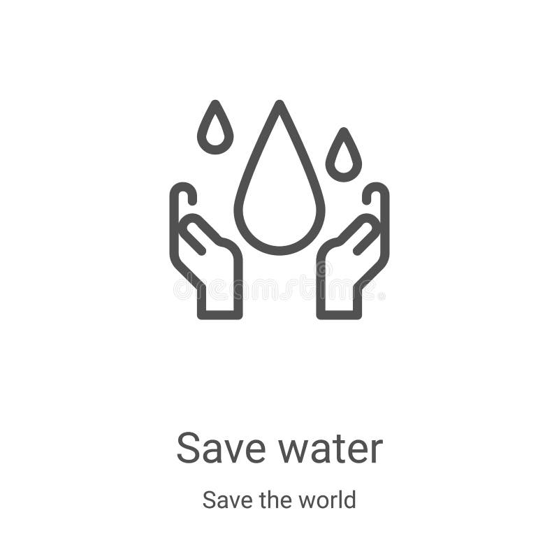Save Water Icon Vector from Save the World Collection. Thin Line Save ...
