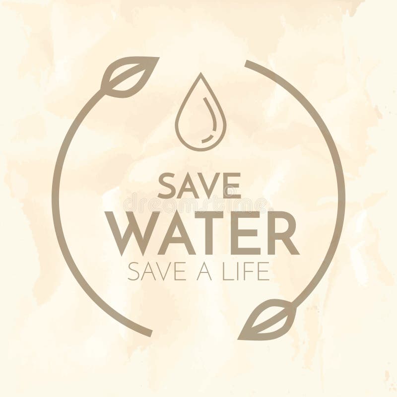 Save Water Label. Vector Illustration Decorative Design Stock Vector ...